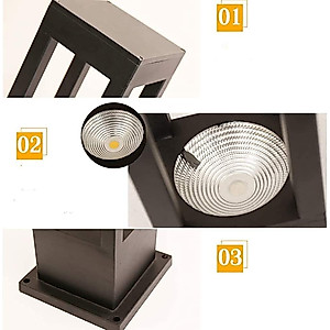 XAJGW Outdoor Post Light Fixture, LED Column Head Lamp IP55 Waterproof Outdoor Column Lamp Modern Minimalist Post Lamp Lawn Garden Landscape Lamp Garden Villa Outdoor Chinese Floor Lamp Pillar Lantern