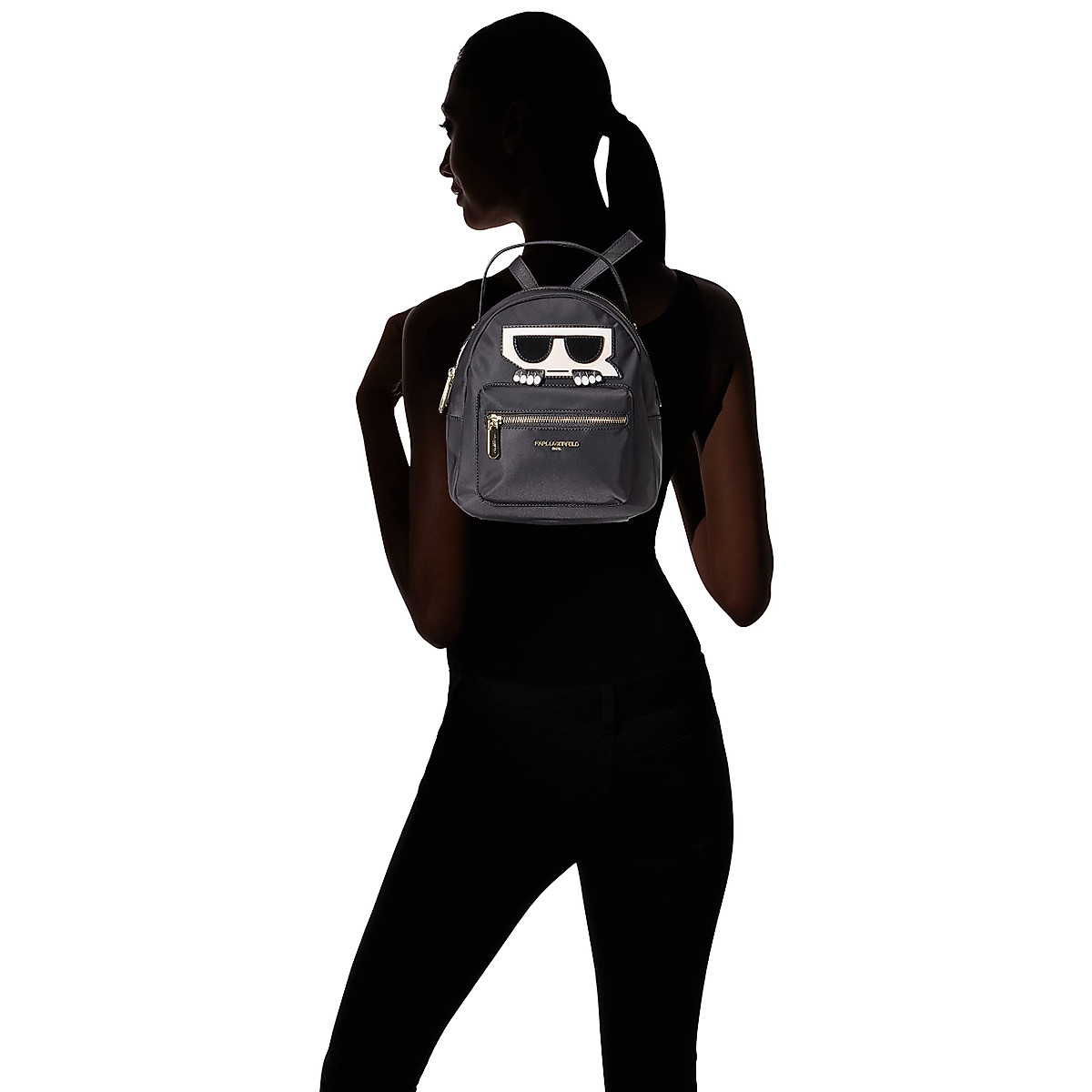 Karl Lagerfeld Paris Women's Amour Small Backpack, Black, One Size