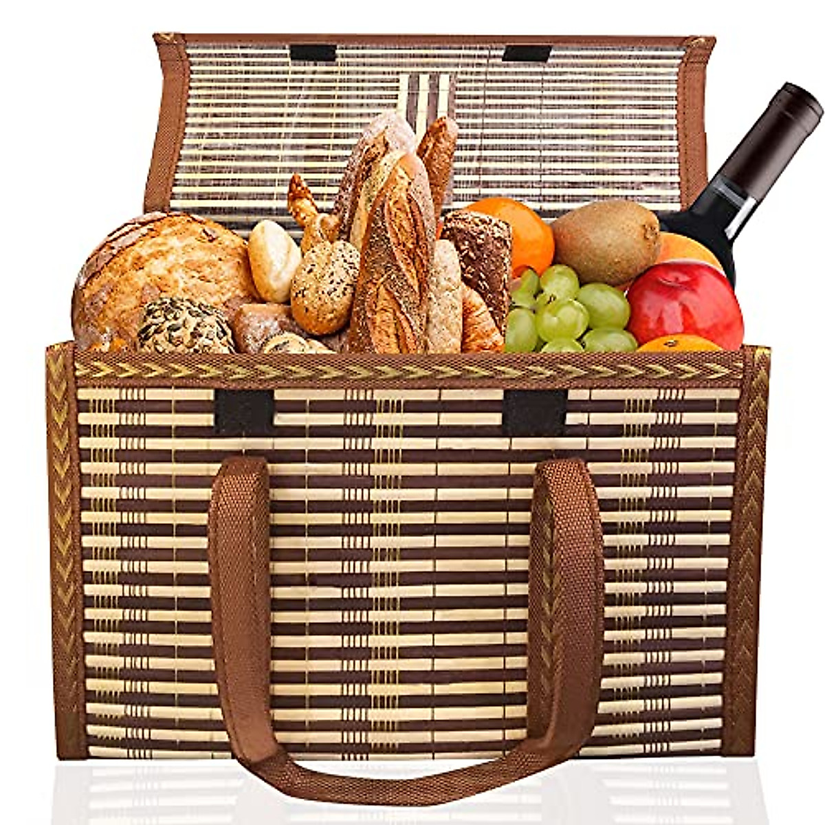 Picnic Basket for 2 with lid Handle,Picnic Baskets Empty for Gifts Cheap-Foldable