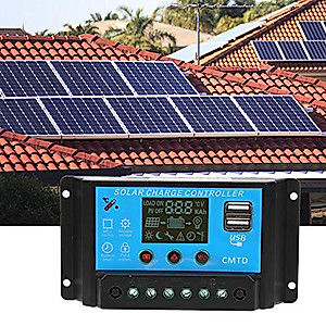 Solar Controller Dual USB Port Solar Panel Regulator Energy Controller with Digital Display