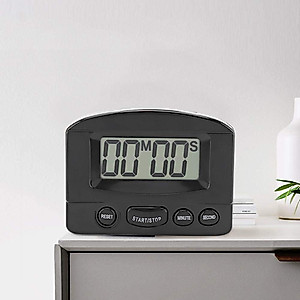 Fdit Portable Digital Kitchen Timer Clock Countdown Timer Large LCD Display Kitchen Use with Bracket Magnet(Black)