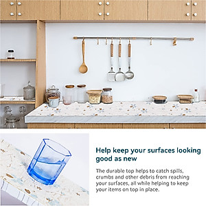 DwellAid Shelf Liner for Kitchen Cabinets 12in x10ft Non Adhesive Kitchen Drawer Liner, Waterproof Shelf Liner Durable Anti-Slip for Kitchen Cabinets Shelf Liners for Kitchen Cabinets