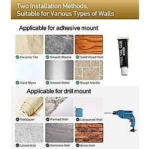 MAZEME 2 Pack Adhesive Corner Shower Caddy Organizer with 4 Hooks and Bathroom Towel Bar, Hanging Plastic Shower Shelf Basket Storage Racks No Drilling Rustproof Wall Mounted for Dorm College, Black