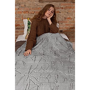 Constellation Blanket Glow in The Dark | Multiple Sizes | Popular Astronomy Constellations | Space, Solar System, Stargazing, Star Lovers & Astronomers Gift | Men, Women, Teen, Boys & Girls (80x60in)