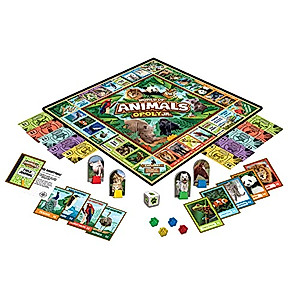 MasterPieces Kids & Family Board Games - World of Animals Opoly Jr. - Officially Licensed Board Games for Kids, & Family
