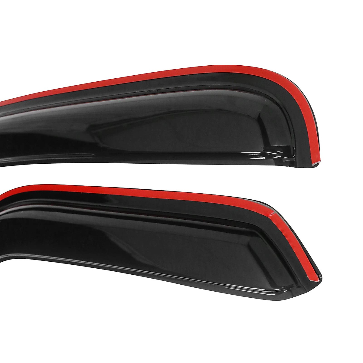 Window Visor Compatible with 1993-2011 Ford Ranger Mazda, in Channel Style Dark Smoke Tint Acrylic Shade Rain Sun Guard Wind Vent Air Deflector by IKON MOTORSPORTS, 1994 1995 1996 1997 1998 1999