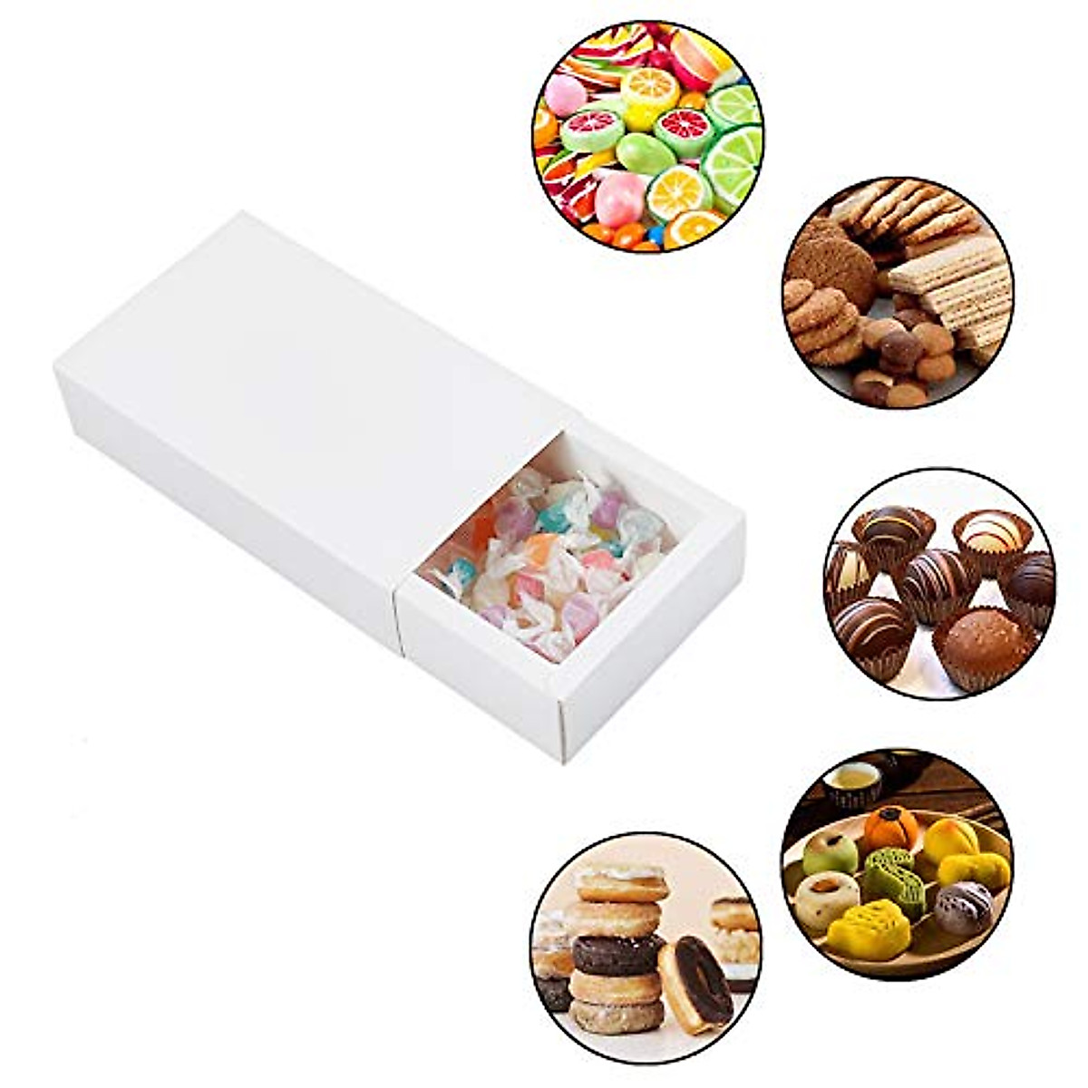 BENECREAT 16 Pack Kraft Paper Drawer Box 6.5x4.5x1.7" Festival Gift Wrapping Boxes Soap Jewelry Candy Weeding Party Favors Gift Packaging Boxes, White