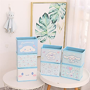 ROFOLO Cute Dog Collapsible Storage Bin, Cute Storage Box Foldable Baskets Kawaii Office Desk Organizer Cute Room Decor