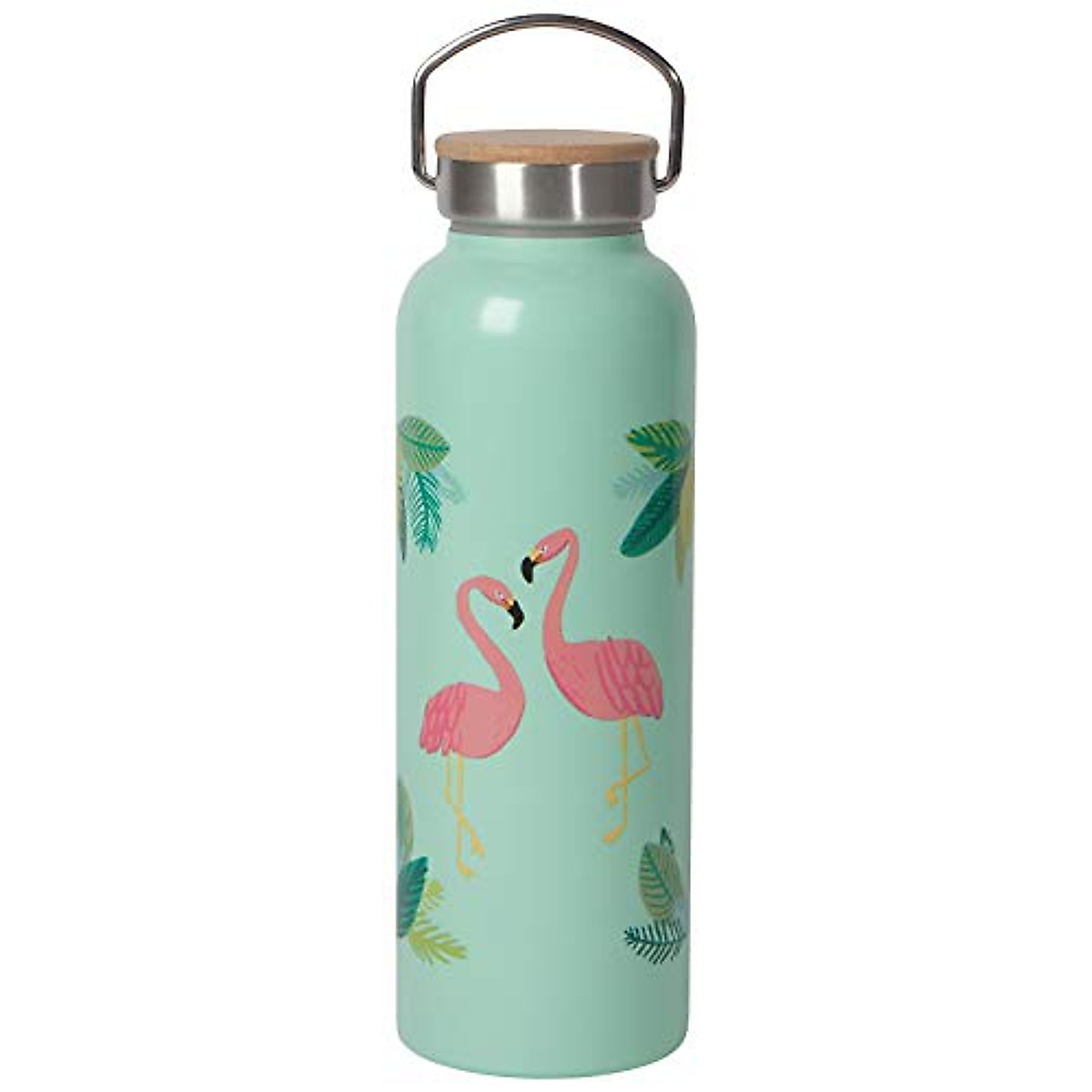 Now Designs Stainless Steel Water Bottle with Bamboo Lid, Mermaids - 18 oz Capacity