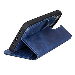 Venito Ravenna Slim Magic Leather Wallet Case for iPhone 13 Pro Max (6.7 in) with a Magnetic Flip & Four Card Slots and a Bill Pocket & Lightweight Frame (Antique Dark Blue)