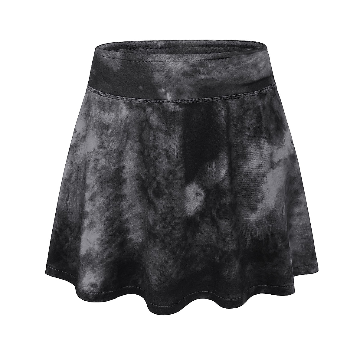 BLEVONH Skorts Skirts for Women,Tennis Golf Running Active Pleated Skirts with Liner Inner Pocket Black Grey Tie-dye 3XL