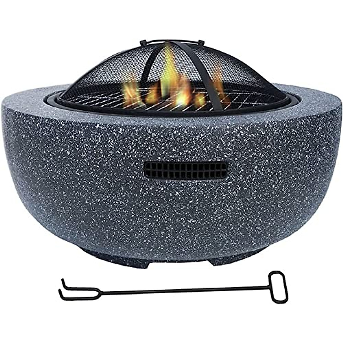 LEAYAN Garden Fire Pit Grill Bowl Grill Barbecue Rack Fire Pit Outdoor Wood Burning fire Pit, Villa Courtyard Imitation Marble Garden fire Pit, Picnic Barbecue Grill