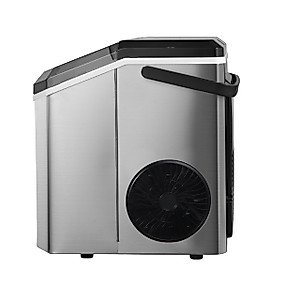 Panana Ice Maker Machine,Nugget Ice Maker Countertop at Home, Automatic Portable Square Ice Cubes Ice Makers Make Soft Chewable Nugget Ice Cube Maker with Handle,Scoop Basket (Silver)