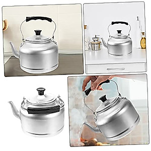 Kettle Metal Coffee Pot Metal Water Jug Metal Teapot Coffee Kettle Convenient Water Kettle Silver Household Coal Stove Tea Kettle teapot (Color : Silver, Size : 18X18X12CM)