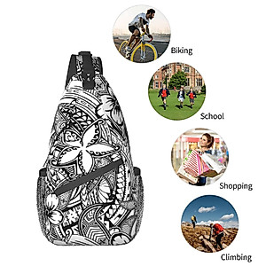 Jeezshop Cute French Bulldog Sling Bag For Men And Women,Multi Pocket Chest Package Crossbody Shoulder Bag For Cycling Sports Travel Hiking Work., Black