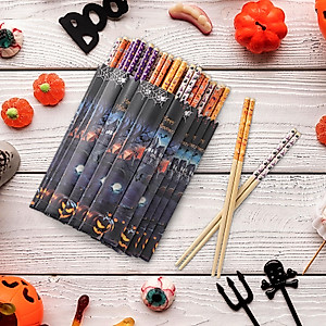 Halloween 50 Pairs 9.4Inch Bamboo Disposable Chopsticks - Sleeved and Separated, Party Gifts