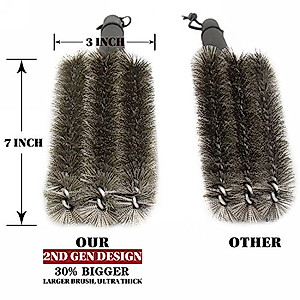 iDoCare 18" Wire Grill Brush - Safe Stainless Steel Brushes 3 in 1 Bristles - BBQ Grill Cleaning Brush for Weber Gas, Charcoal, Porcelain, Cast Iron & All Grilling Grates Accessories Gift