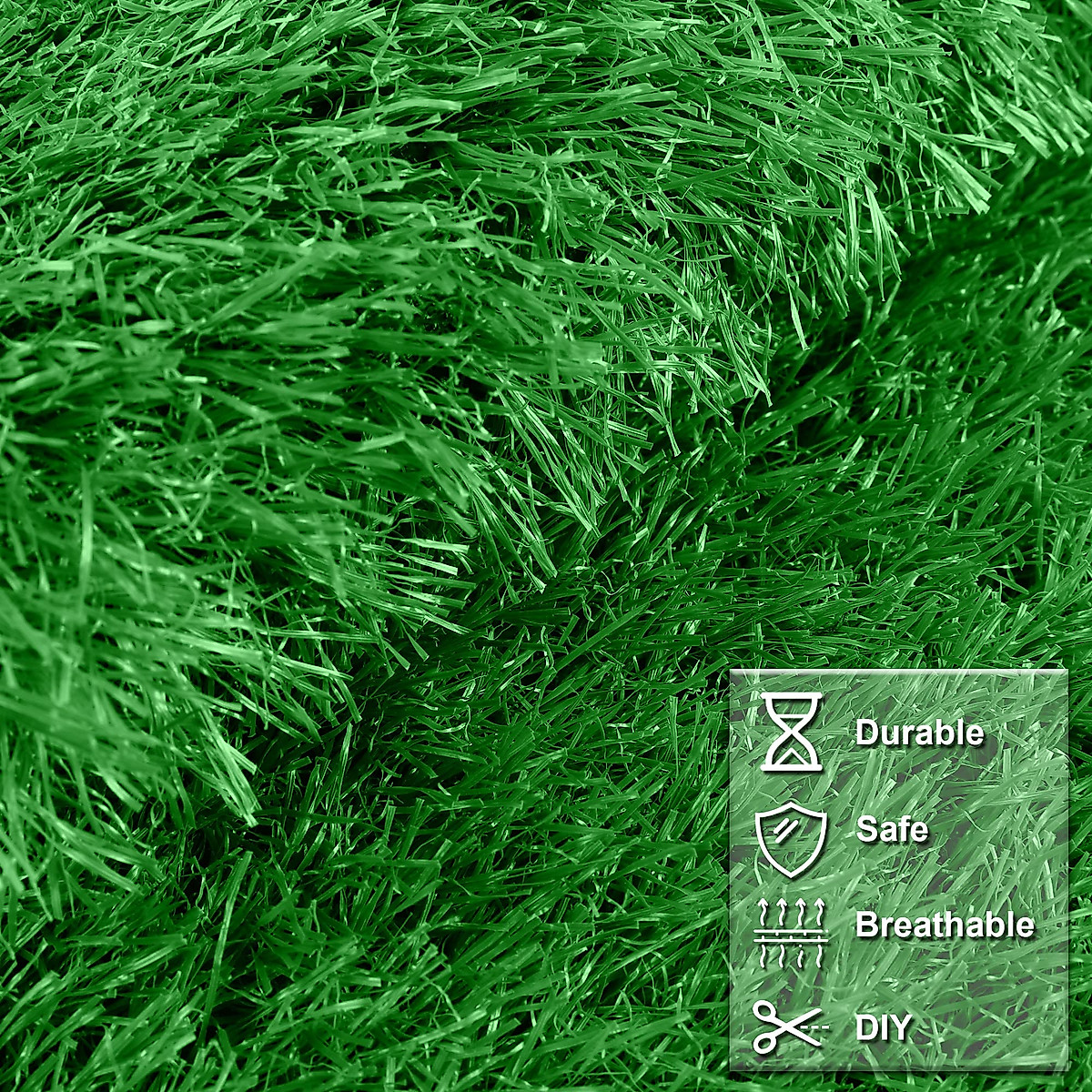 TURSTIN 8 Pieces Artificial Grass Mat 12 x 12 Inch Synthetic Grass Square Mats Fake Turf Patch Tiles Realistic Grass Rug for DIY Crafts Miniature Garden Indoor Outdoor Patio Flooring, Dark Green