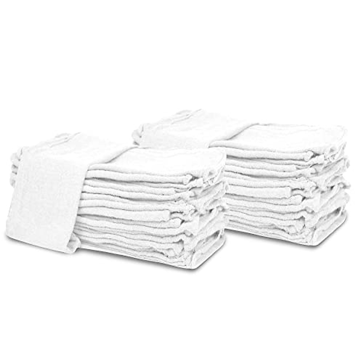 STF Linen Cotton Shop Towels White – (Pack of 150) Size 14x14 Inches Cleaning Rags – Absorbent Shop Rags and Multipurpose Cleaning Towels for Automobiles, Industries, Garage and Homes