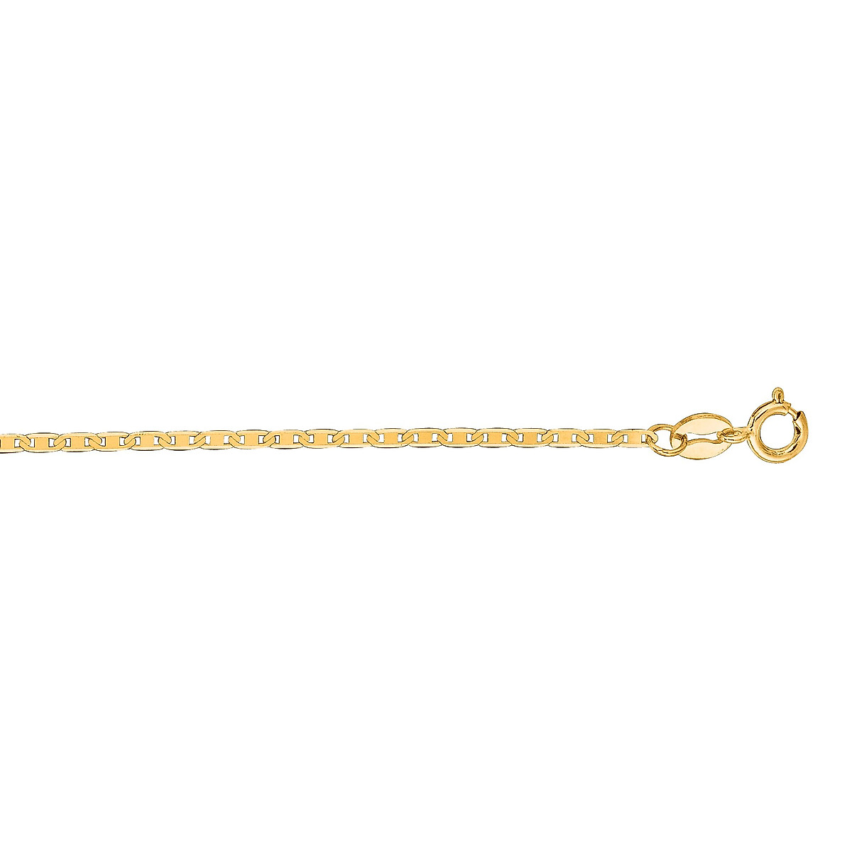 Ritastephens 10K Yellow Gold Mariner Link Dainty Anklet 10 Inches