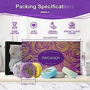 Aromatherapy Shower Steamers Christmas Gifts Set Lavender - Swcandy 8 Pcs Bath Bombs Gifts for Women, Shower Bombs with Essential Oils Relaxation Gifts for Home SPA, Melts for Women Who Has Everything