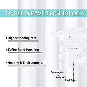 NICETOWN 100% Blackout Window Curtain Panels, Heat and Full Light Blocking Drapes with Black Liner for Nursery, 84 Inches Drop Thermal Insulated Draperies (Pure White, 2 Pieces, 52 inches Wide)