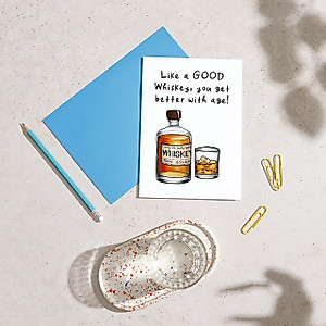 Huxters Birthday Cards for Men – Funny Dad Birthday Cards – Whiskey Old Man Birthday Card – Grandad Happy Birthday Cards – Bourbon Husband Birthday Card - A5 Birthday Card