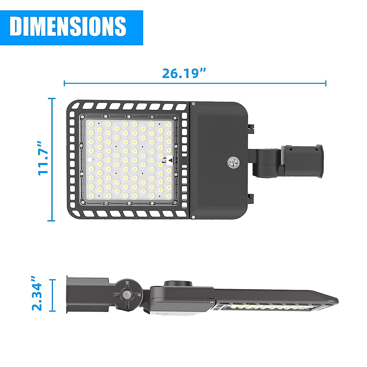 300W LED Parking Lot Light Outdoor, 39000LM 5000K Shoebox Light with Dusk to Dawn Photocell, Slip Fitter Commercial Street Pole Lighting, IP66 Waterproof Street Light for Yard|Roadway, ETL Listed