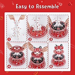 BBQ Baby Shower Decorations Baby Q Cake Stand for Table Summer BBQ Table Decoration Cake Stand with Baby BBQ Hamburger Baby Barbecue Party Decoration Supplies Baby Shower Gender Reveal Outdoor Indoor