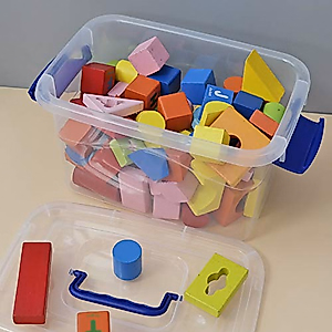 Eagrye 6-Pack 5 Quart Plastic Storage Box with Handle, Clear Storage Bin