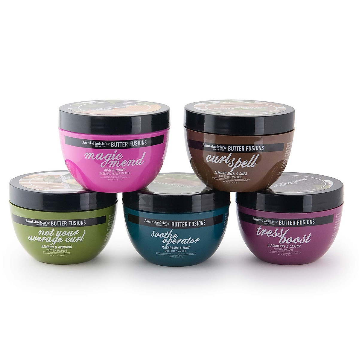 Aunt Jackie's Butter Fusions Tress Boost - Blackberry & Castor Hair Growth Conditioning Masque, 8 oz