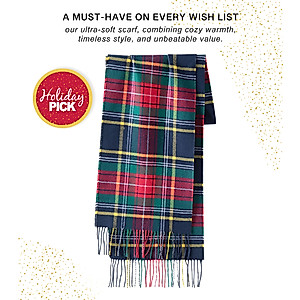 CALVIN & OLIVIA Ultra-Soft Winter Cashmere Feel Scarf Plaid Multi-Color Warm Long Unisex Winter Scarves Perfect Holiday Gift for Women Men Christmas Holiday Plaid