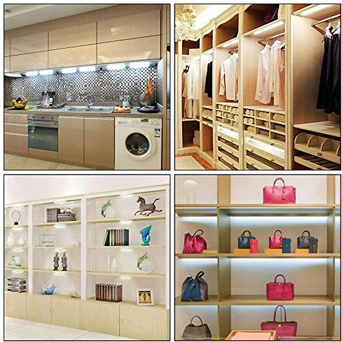 Litake Under Cabinet Lighting Rechargeable,32 LED Wireless Closet Lights with Remote,Dimmable LED Light Bar with Magnetic Strip for Kitchen Cabinets,3 Packs