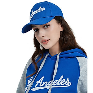 Los Angeles Big 3D Embroidery Adjustable Fit Hat Baseball Cap - Blue OneSize