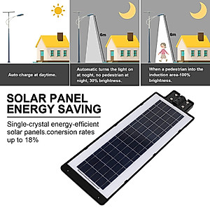 Street Light Solar Panel Street Light with Motion Sensor Outdoor Dusk to Dawn LED Solar Powered Lamp Security with Remote Control Waterproof Radar Sensor for Yard Road Garden Park 60W
