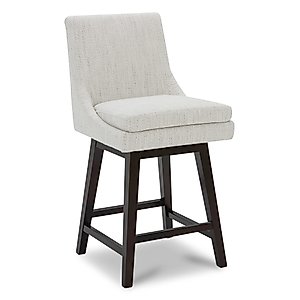 CHITA Counter Height Swivel Barstool, FSC Certified Upholstered Bar Stool, 26.8" H Seat Height, Fabric in Ivory