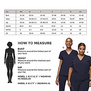 FIGS Casma Three-Pocket Scrub Top for Women – Navy Blue, M