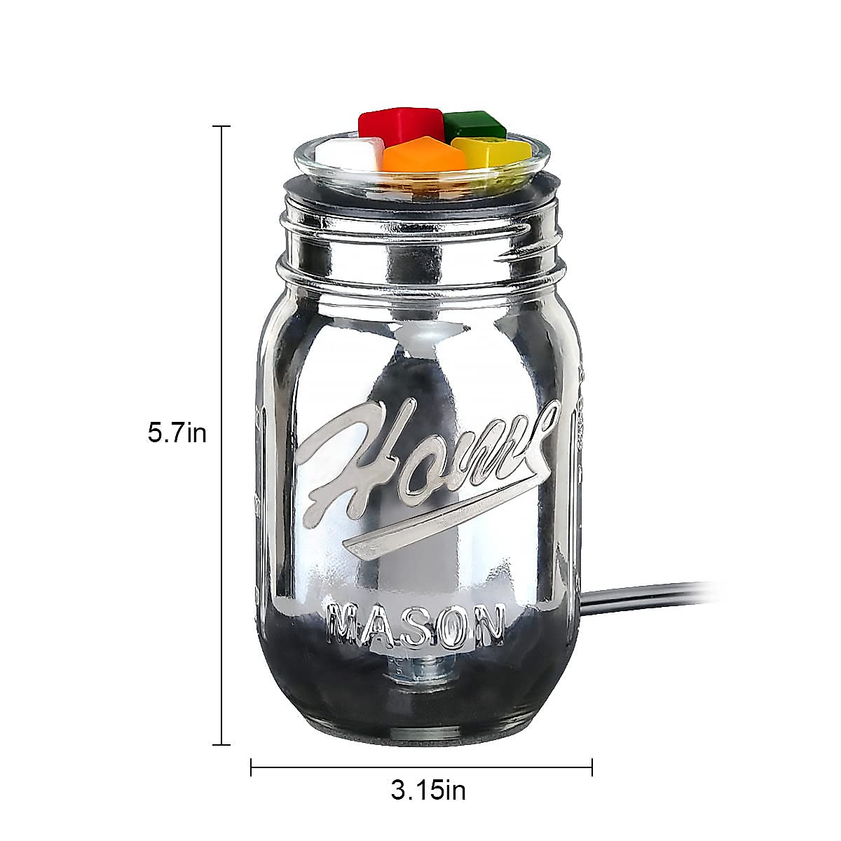 Pluggable Fragrance Warmer- Decorative Plug-in for Warming Scented Candle Wax Melts and Tarts or Essential Oils (Black)