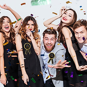 Satin Fabric Dirty 30 Birthday Tinplate Badge Pins, for Women 30th Birthday Rosette - Birthday Badges Brooch Buttons - 30th Birthday Award Ribbon - Black&Golden