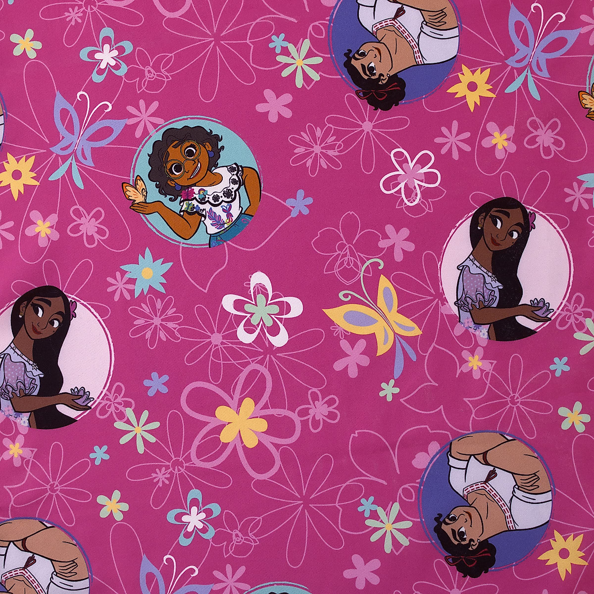 Disney Encanto Tropical Delight Pink and Aqua, Mirabel and Isabella Deluxe Easy Fold Toddler Nap Mat