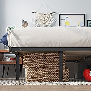 ZINUS SmartBase Euro Slats Mattress Foundation / 14 Inch Metal Platform Bed Frame / No Box Spring Needed / Sturdy Steel & Wood Frame / Underbed Storage, Queen