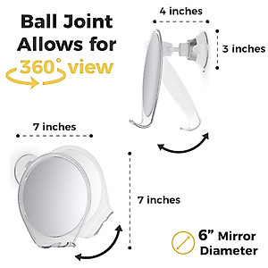 HONEYBULL Shower Mirror Kit | Suction Cup & Hook Sticker (Small)