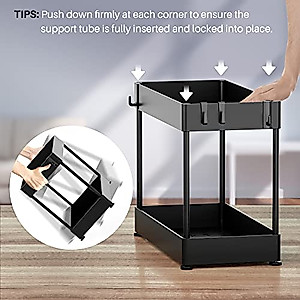 TIMEBAL 2 Pack Under Sink Organizers and Storage, 2 Tier Bathroom Organizer Countertop kitchen Sink Organizer Shelf Basket, Bathroom Counter Sink Organizer Multi-purpose Under Sink Storage for Kitchen