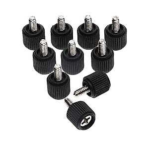 ONLYKXY #6-32 Computer Case Fastener Screws Black PC Computer Case Screw Hand Tighten Thumb Screws (10pcs)