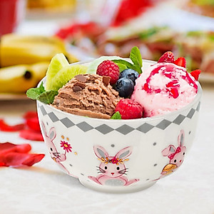 SOIMISS Easter Bowl Ceramic Bunny Candy Dish Easter Basket Rabbit Candy Bowl Snack Appetizers Porridge Soup Bowl Salad Bowl Spring Party Home Restaurant Use