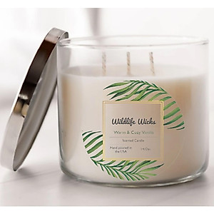 3 Wick Large Candle, Warm & Cozy Vanillla | Scented Candles for Home, 14 oz | Christmas, Holiday Gift | Natural Soy Candles