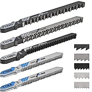 20 PCS Jigsaw Blades Set, Assorted T-Shank Replacement Jig Saw Blades Set for Cutting Wood and Metal,