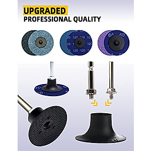 TSOAPX 62 PCS Sanding Disc Set, 2 inch Roll Lock Quick Change Sanding Discs with 1/4" Holders, Die Grinder Surface Conditioning Prep Strip Grind Polish Finish Burr Rust Paint Removal