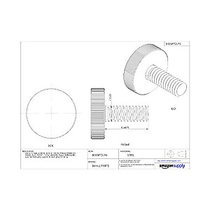 Steel Thumb Screw, Black Oxide Finish, Knurled Head, Flat Point, 7/16" Length, Fully Threaded, #6-32 UNC Threads, Made in US (Pack of 5)