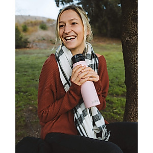 MIRA Stainless Steel Water Bottle - Hydro Vacuum Insulated Metal Thermos Flask Keeps Cold for 24 Hours, Hot for 12 Hours - BPA-Free One Touch Spout Lid Cap - 24 oz (710 ml) Rose Pink